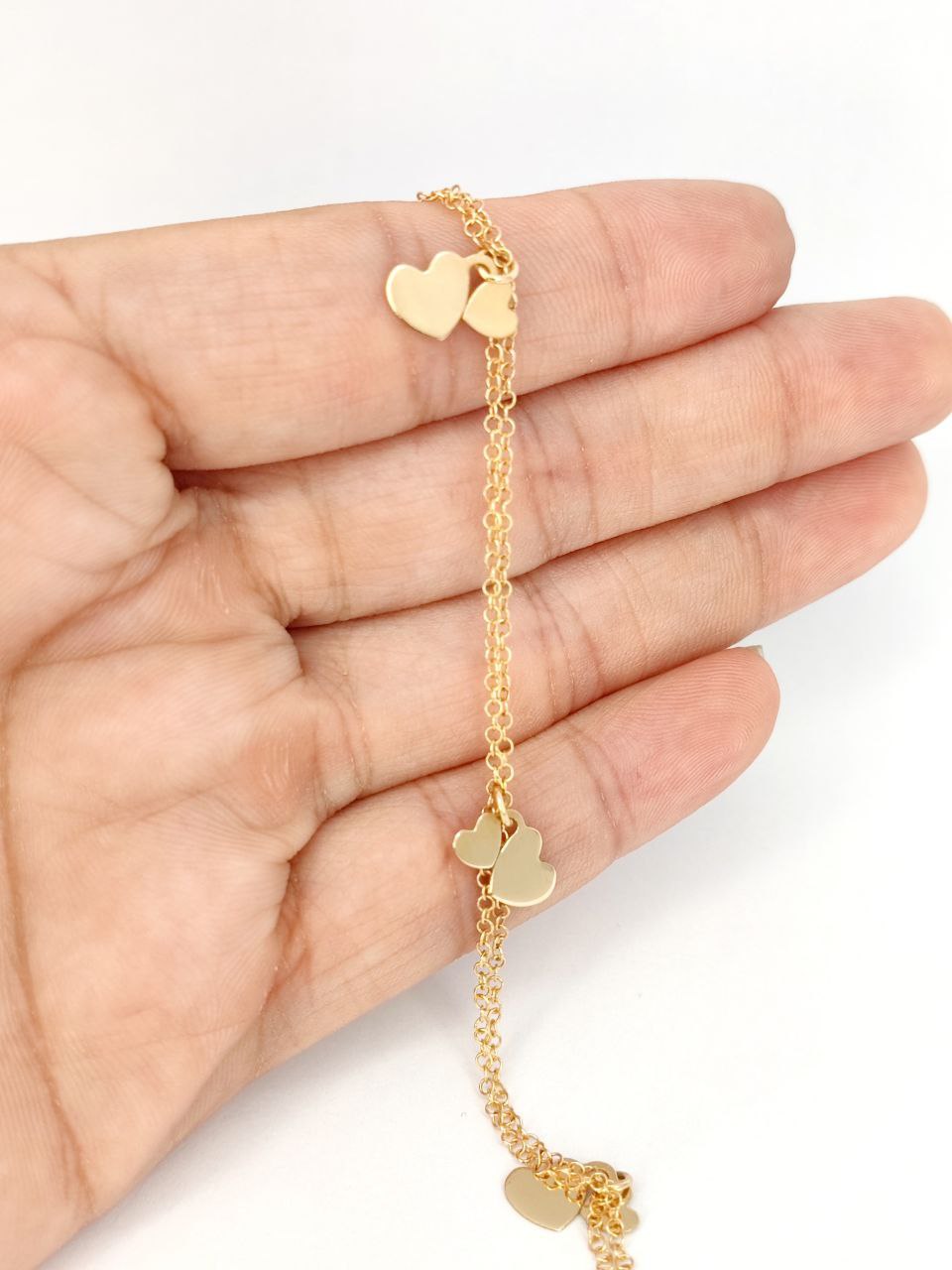 Doble cadena con corazones - Joyas Villa de Oro